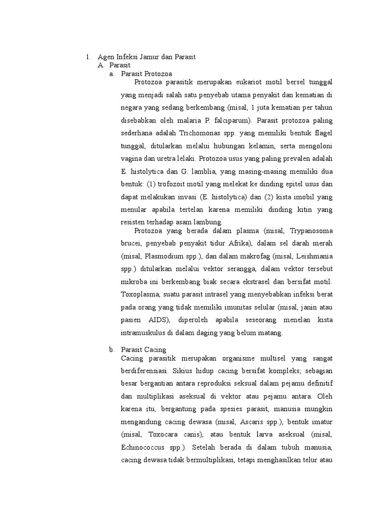 Parasit dan Jamur: Panduan Medis | PDF
