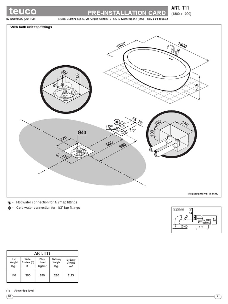 Teuco Feel Bathtub Spa | PDF