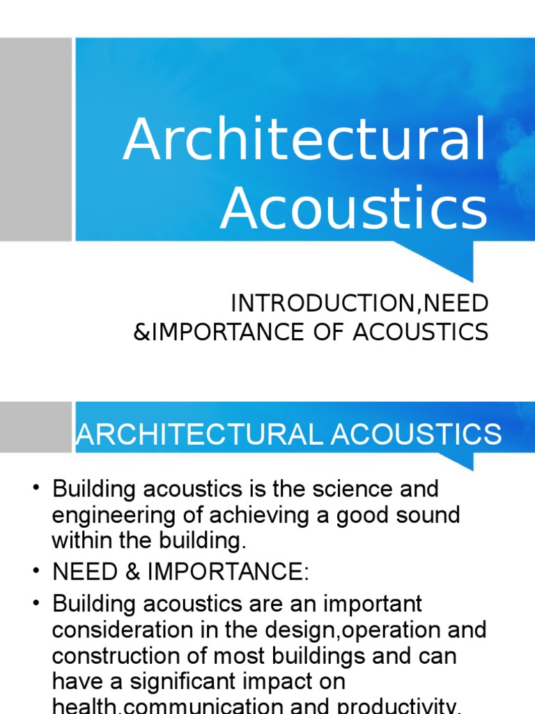 Architectural Acoustics. | PDF | Waves | Applied And Interdisciplinary Physics