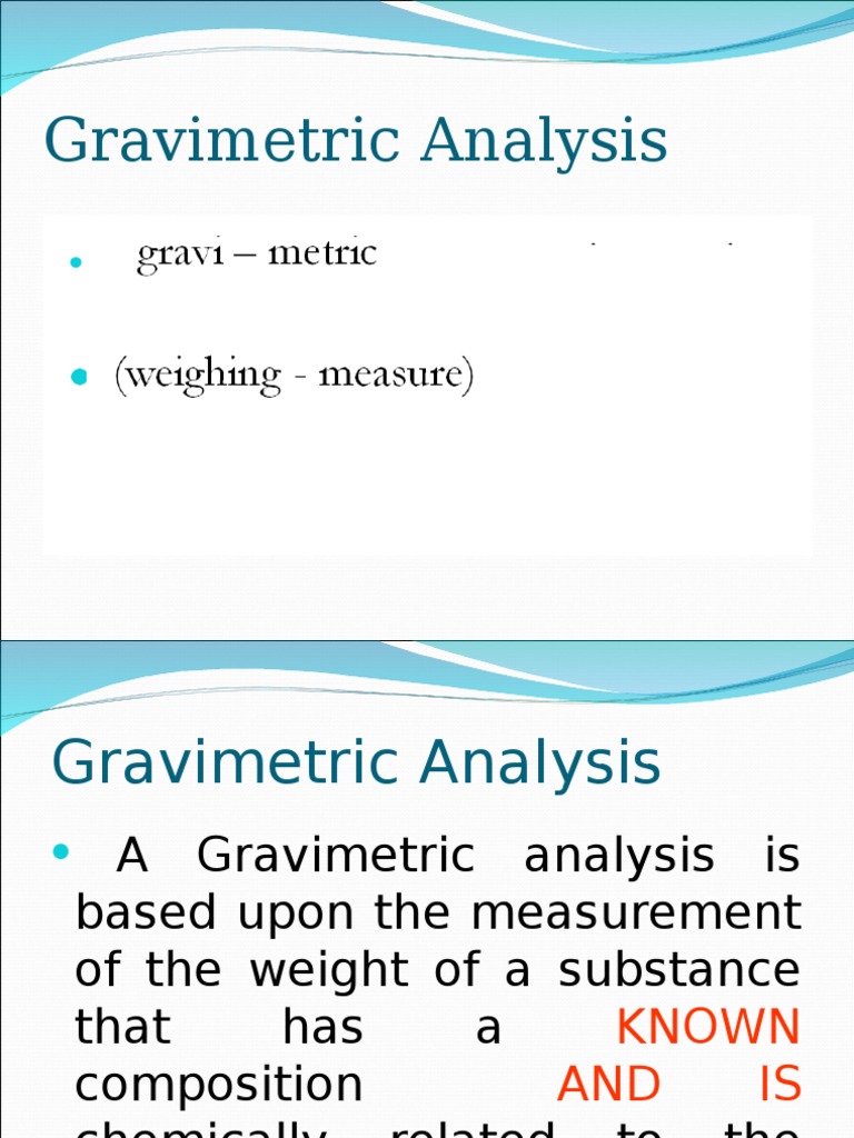 Principles of Gravimetric Analysis | PDF | Precipitation (Chemistry ...