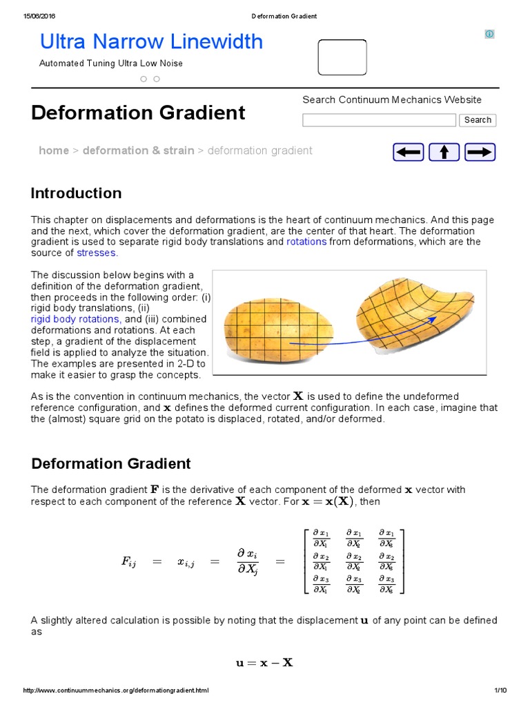 Deformation Gradient PDF | PDF | Deformation (Mechanics) | Stress ...