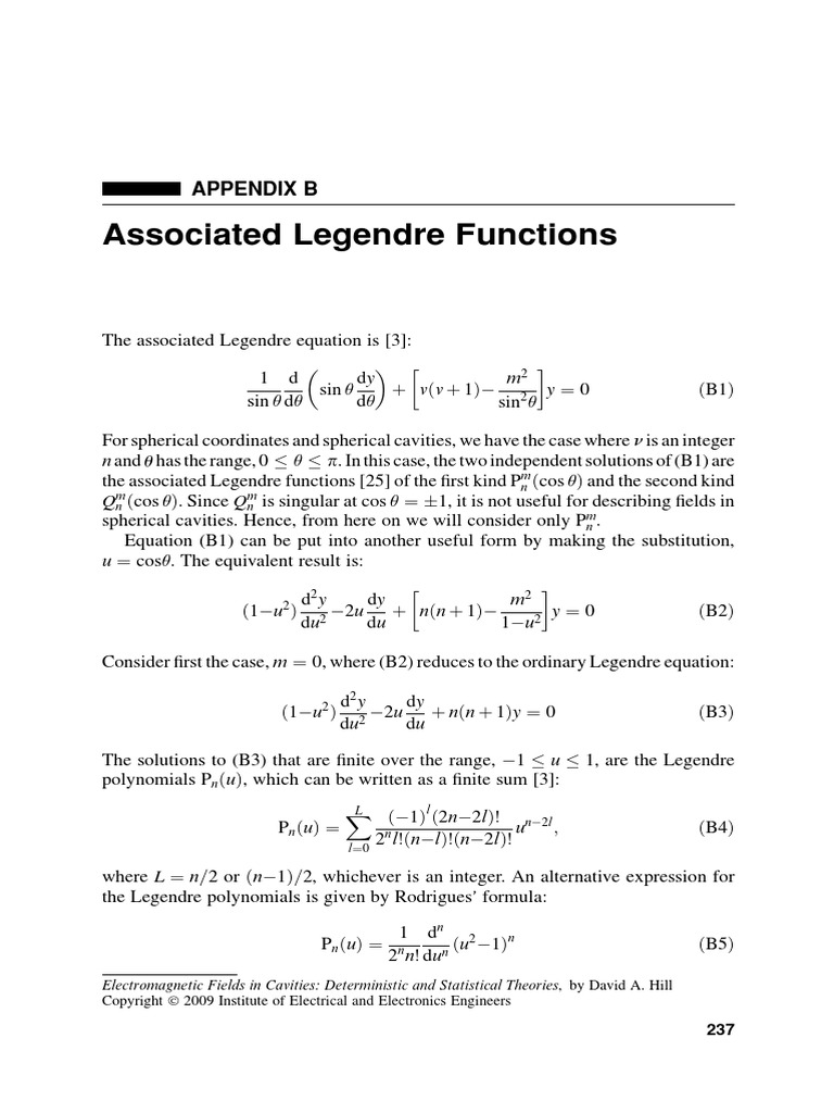 Associated Legendre Function | PDF | Teaching Methods & Materials ...