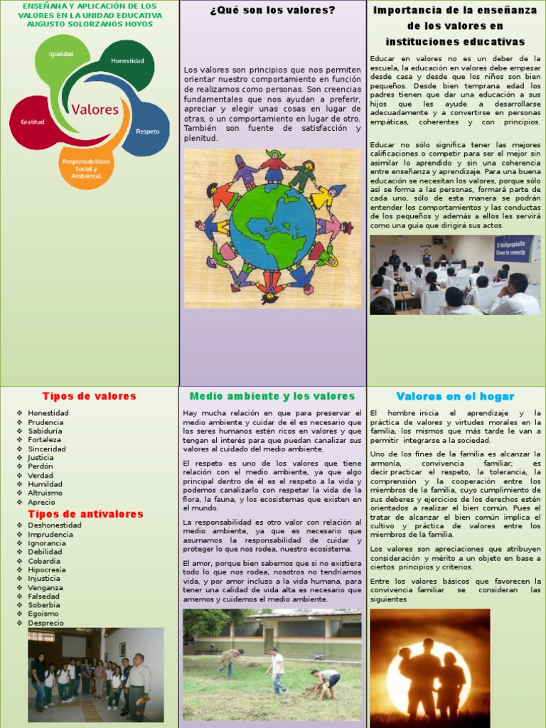 Valores Triptico | PDF | Bien común | Familia