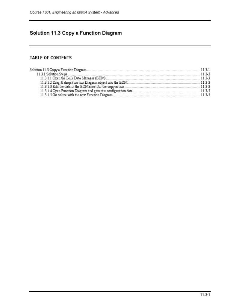 Solution 11.3 Copy A Function Diagram: Course T301, Engineering An 800xa System - Advanced | PDF ...