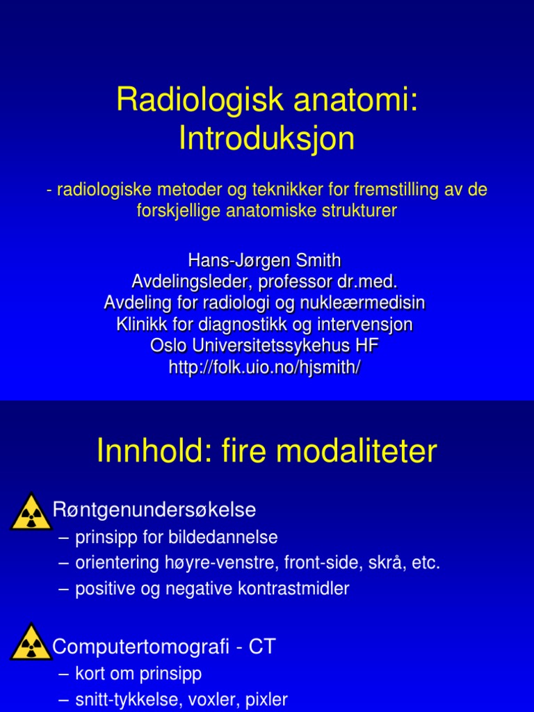 Radiologisk Anatomi - Introduksjon PDF | PDF