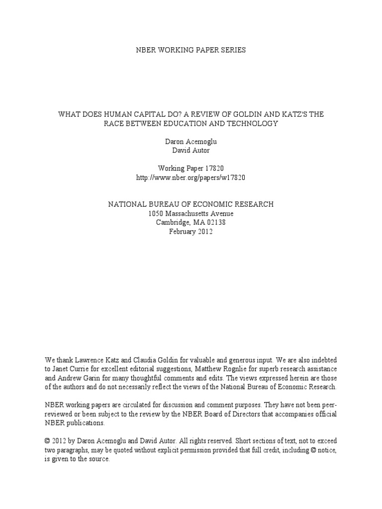 Acemoglu, Autor - 2011 - Skills, Tasks and Technologies Implications ...
