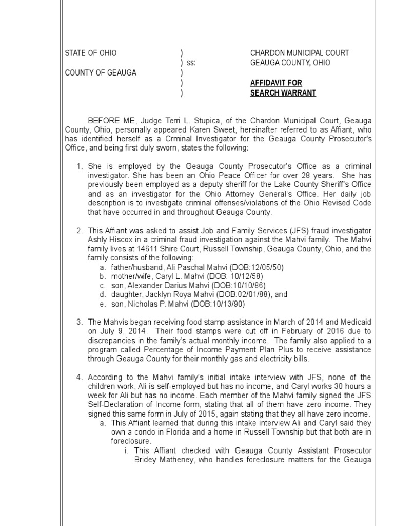 Geauga County Affidavit | PDF | Supplemental Nutrition Assistance ...