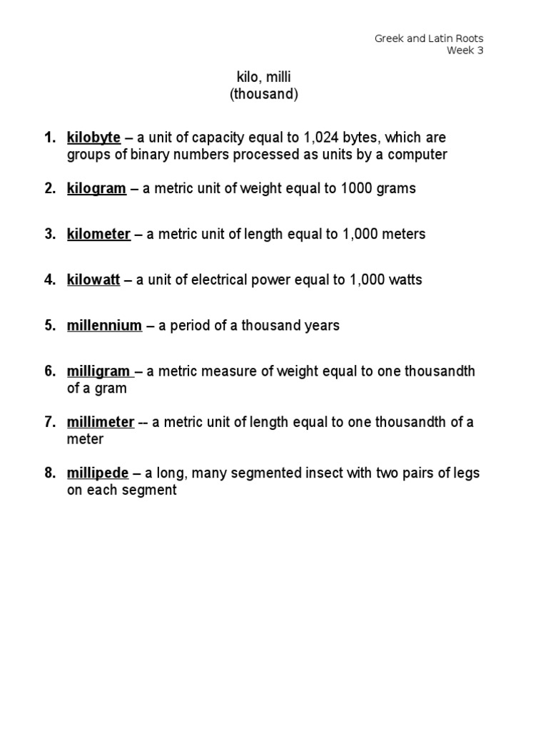 Kilo Mili Voc | PDF | Social Science | Science & Mathematics