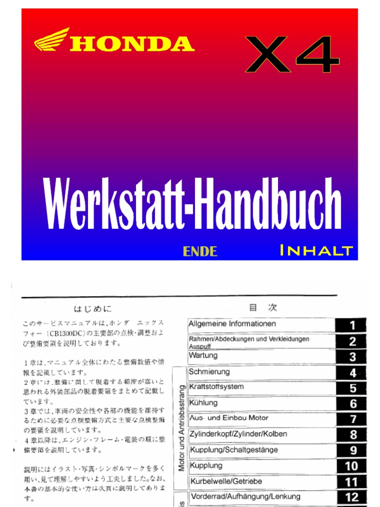 Honda cb1300 x4 Manual | PDF | Units Of Measurement | Pressure