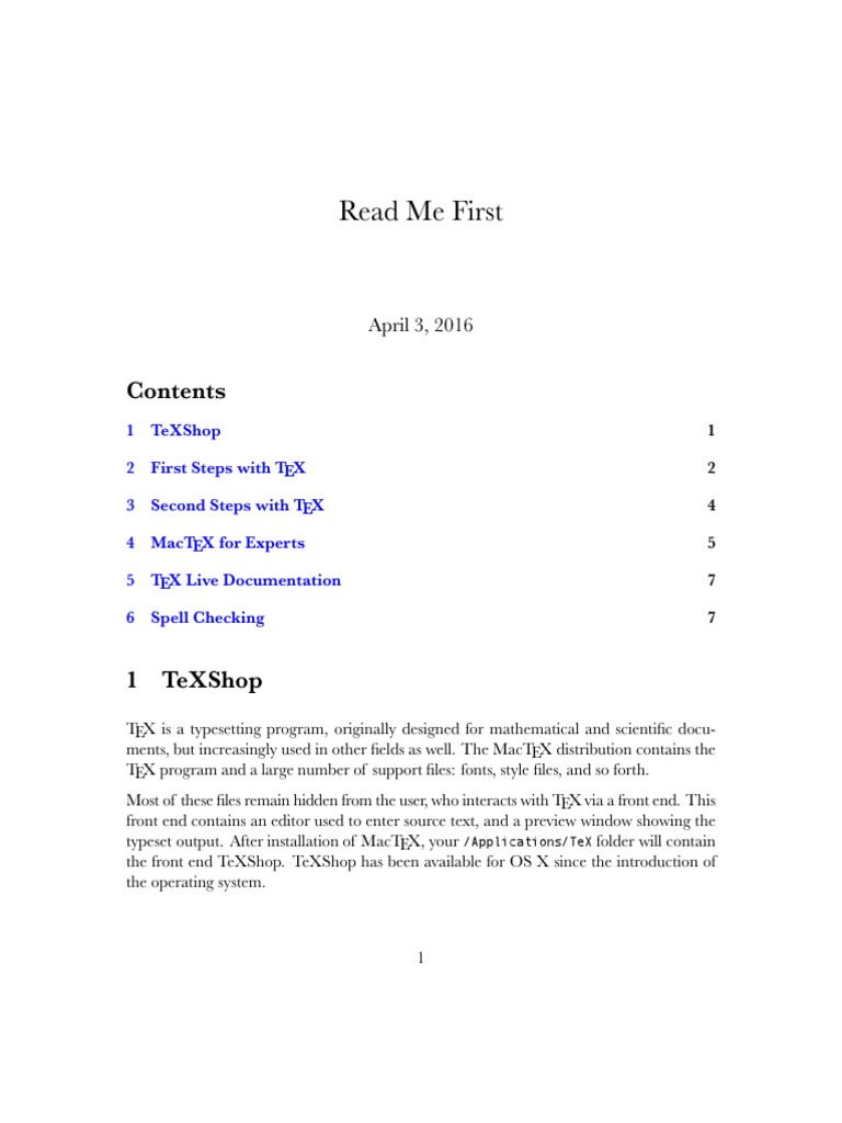 TexSHOP Guide | PDF | Te X | Software