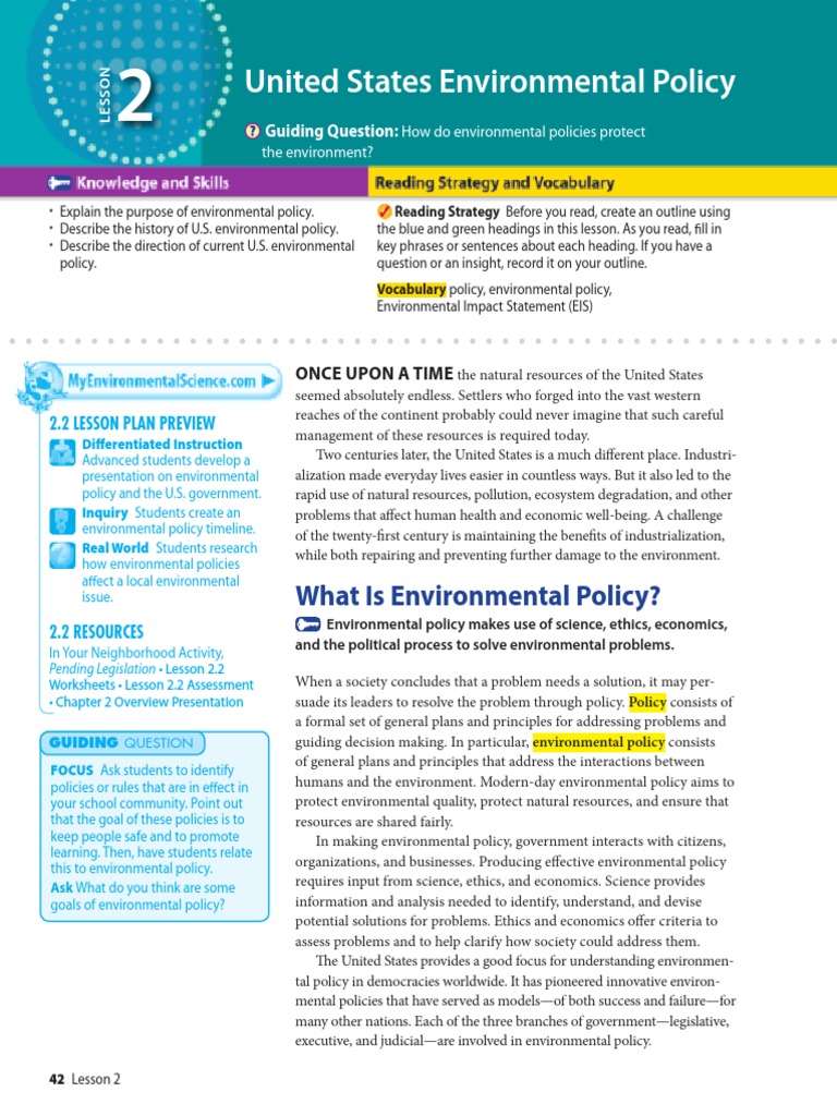 2 2 U S Environmental Policy | PDF | United States Environmental ...