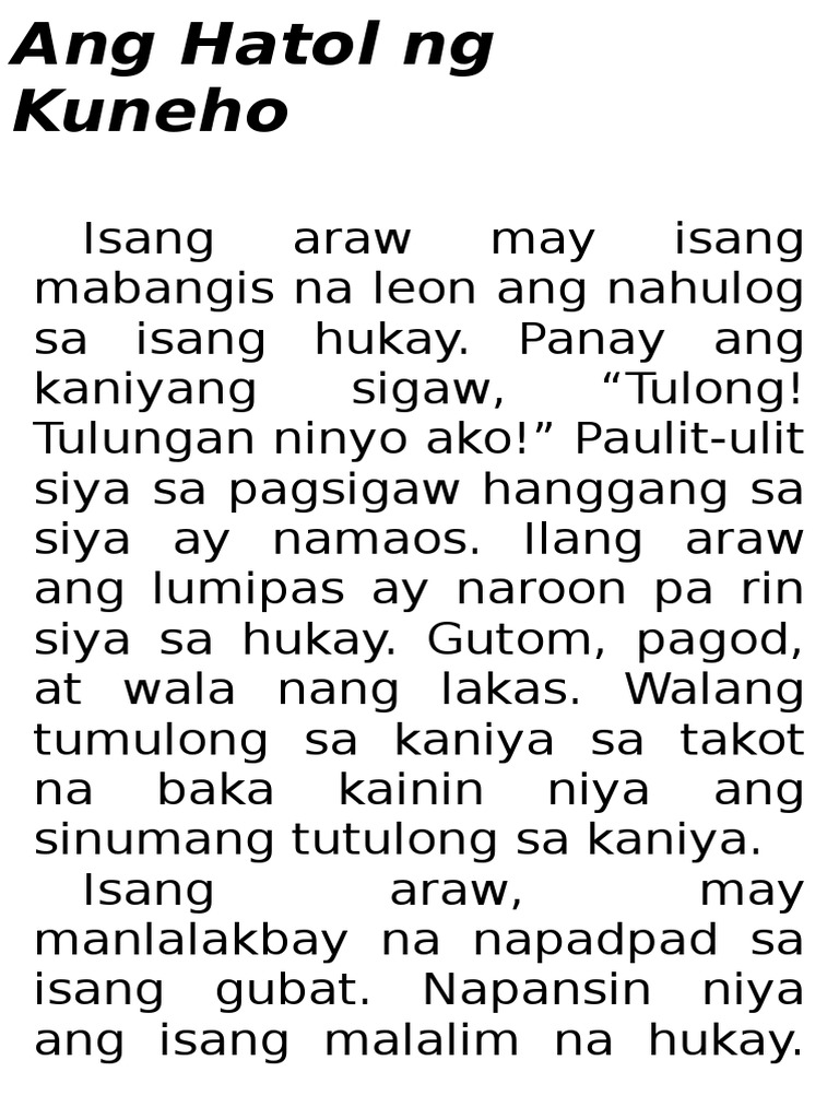 Hatol NG Kuneho-Story