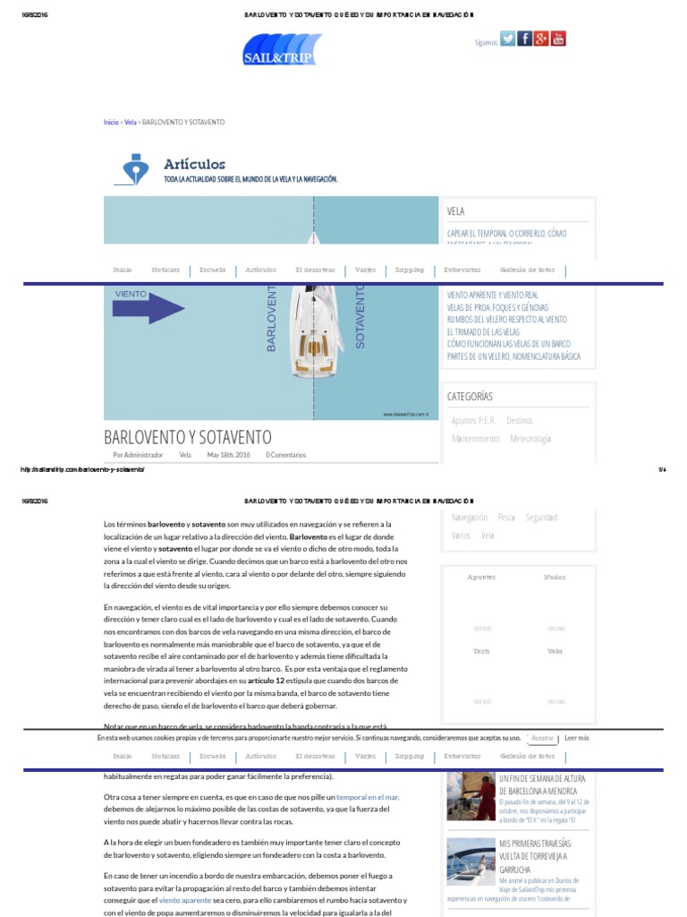 Barlovento y Sotavento Qué Es y Su Importancia en Navegación | PDF ...