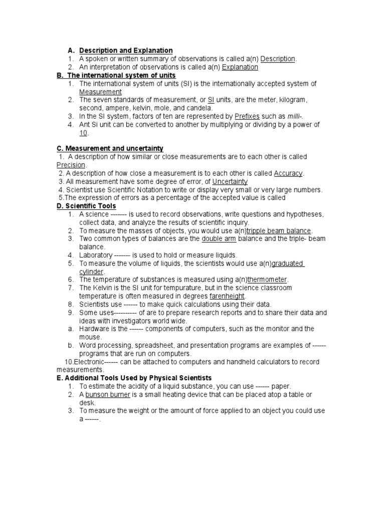 Description and Explanation | PDF