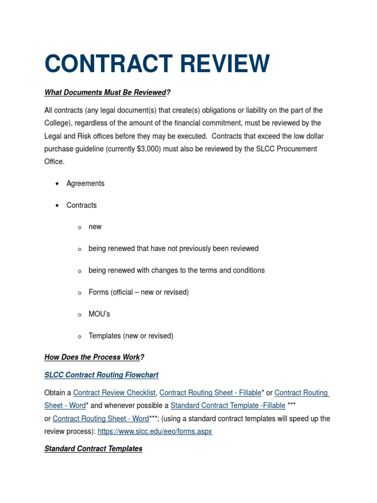 Contract Review | PDF | Government Information | Business