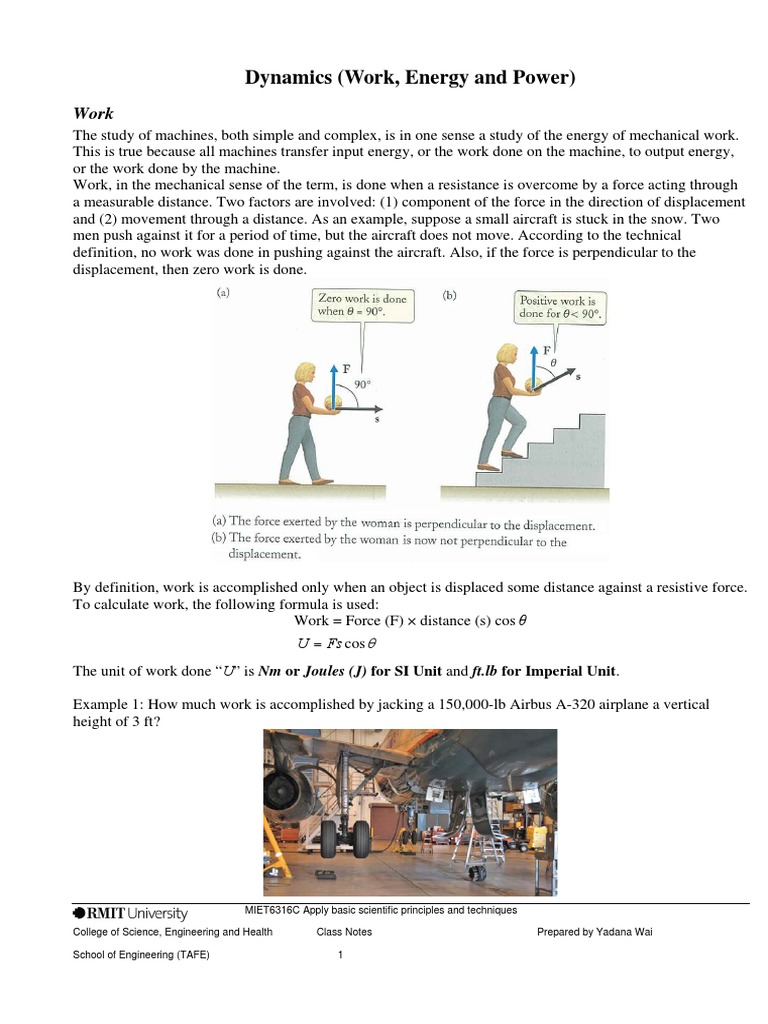 Dynamics (Work, Energy and Power) | Download Free PDF | Kinetic Energy ...