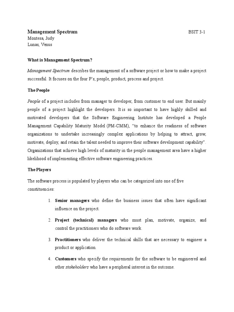 The Management Spectrum | PDF | Software Development | Leadership
