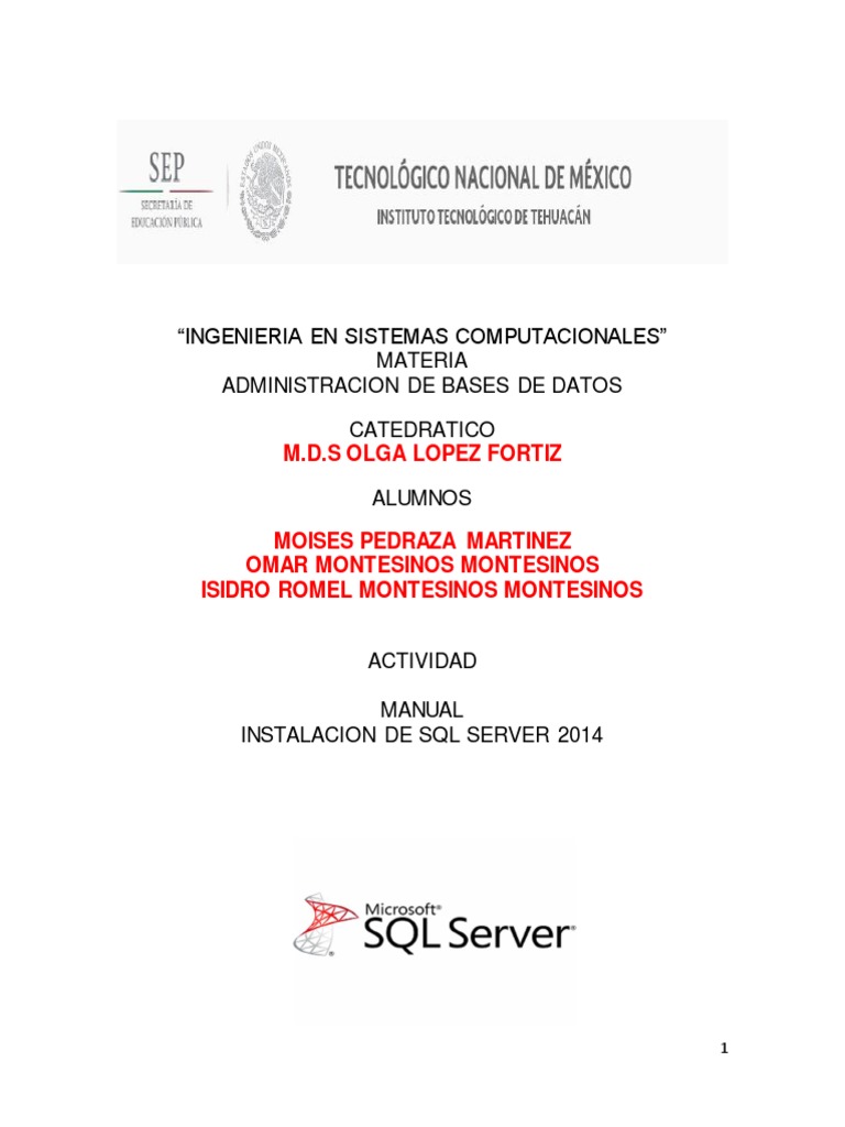 Ingenieria en Sistemas Computacionales - Administracionde BD - Moises ...