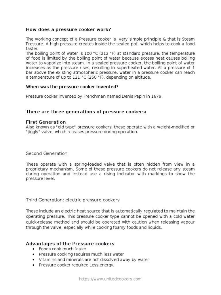 How Does A Pressure Cooker Work? | PDF | Pressure Cooking | Pressure