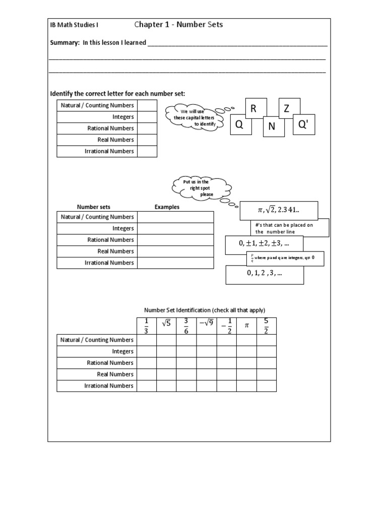 Day 1 Number Sets Go | PDF | Teaching Methods & Materials