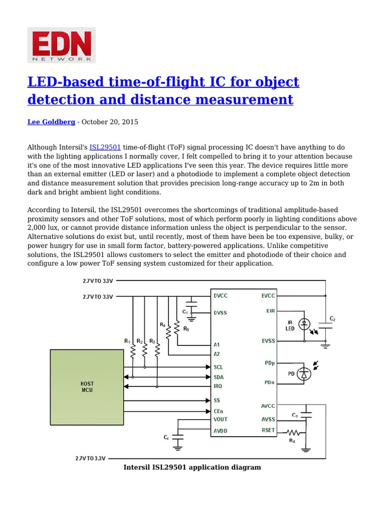 LED Based Time of Flight IC For Object Detection and Distance ...
