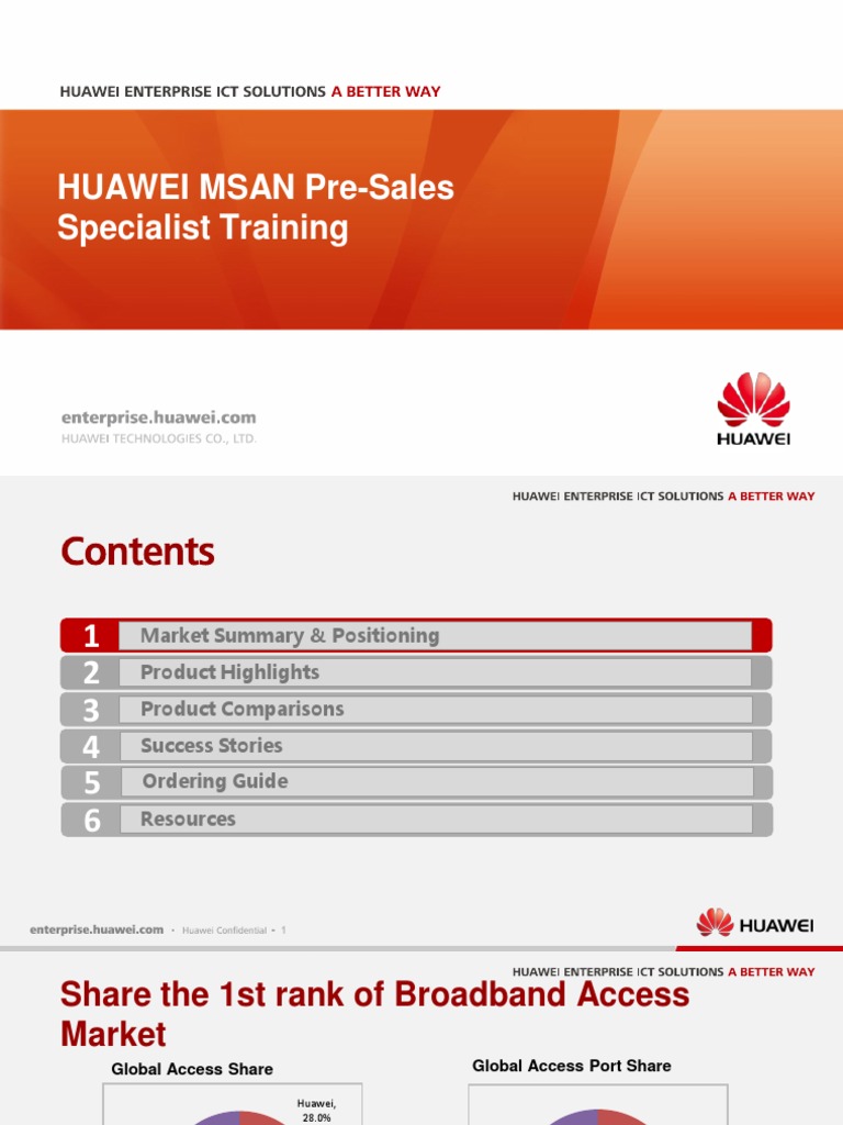 02-HUAWEI MSAN Pre-Sales Specialist Training V1.0 | PDF | Technology ...
