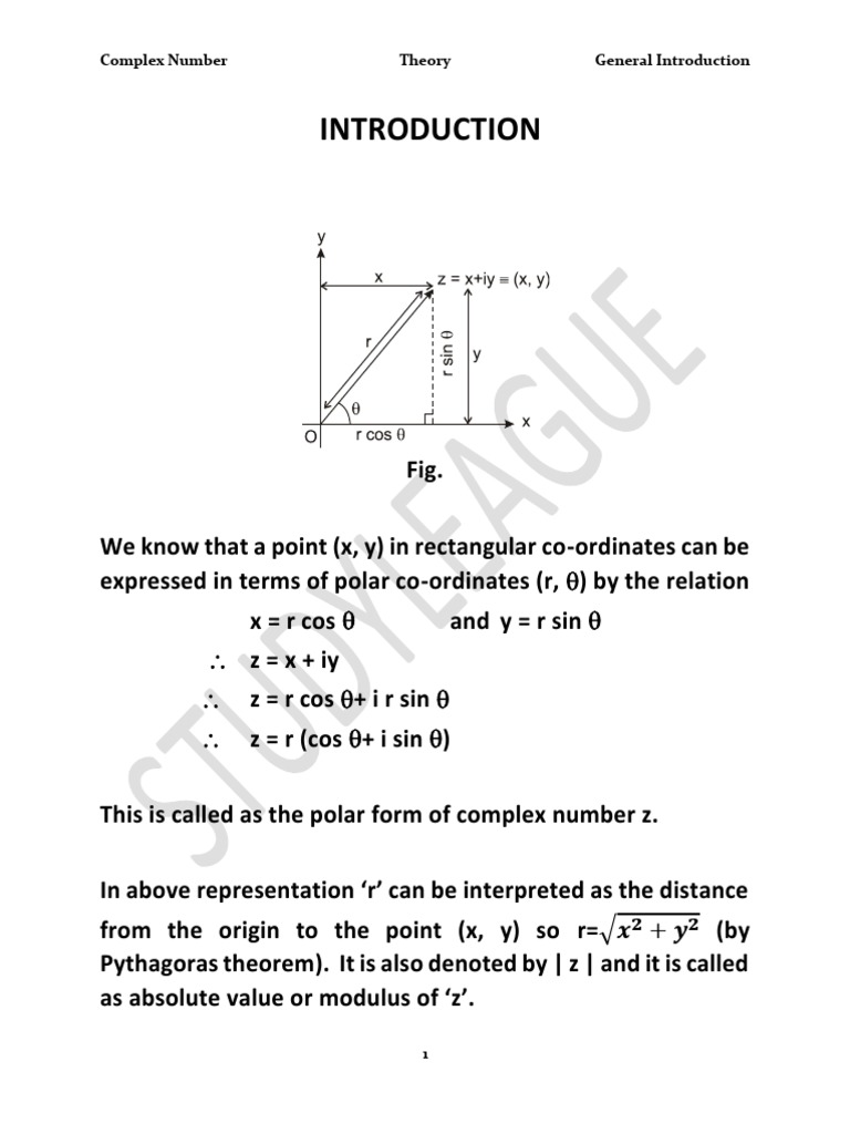 Complex Number Theory General Introduction | PDF | Complex Number ...