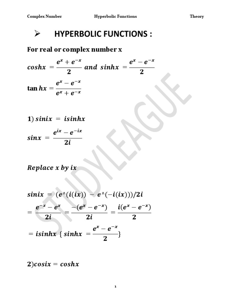 4.hyperbolic Functions | PDF