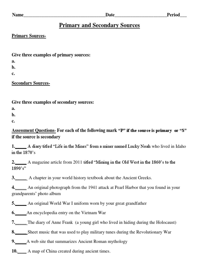 Primary and Secondary Sources | PDF | Ancient History | Unrest