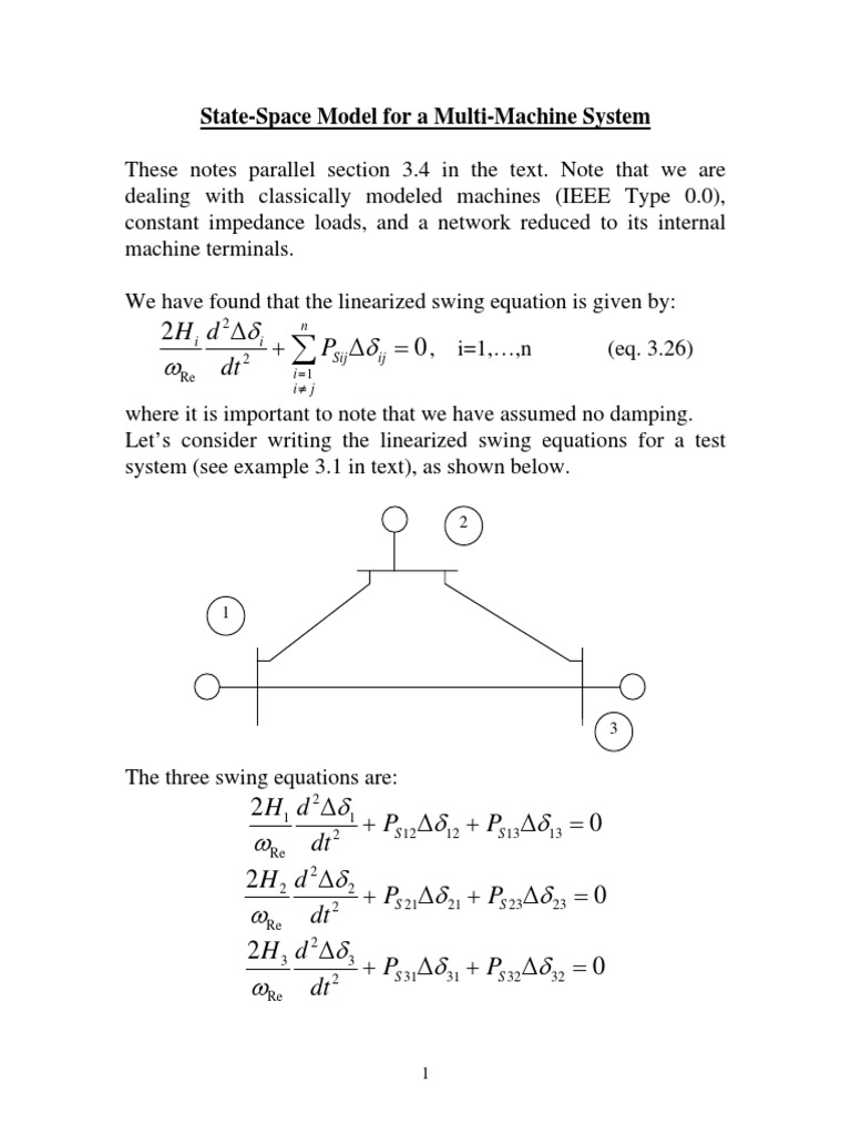 State Space Multi-Machine | PDF | Algebra | Applied Mathematics