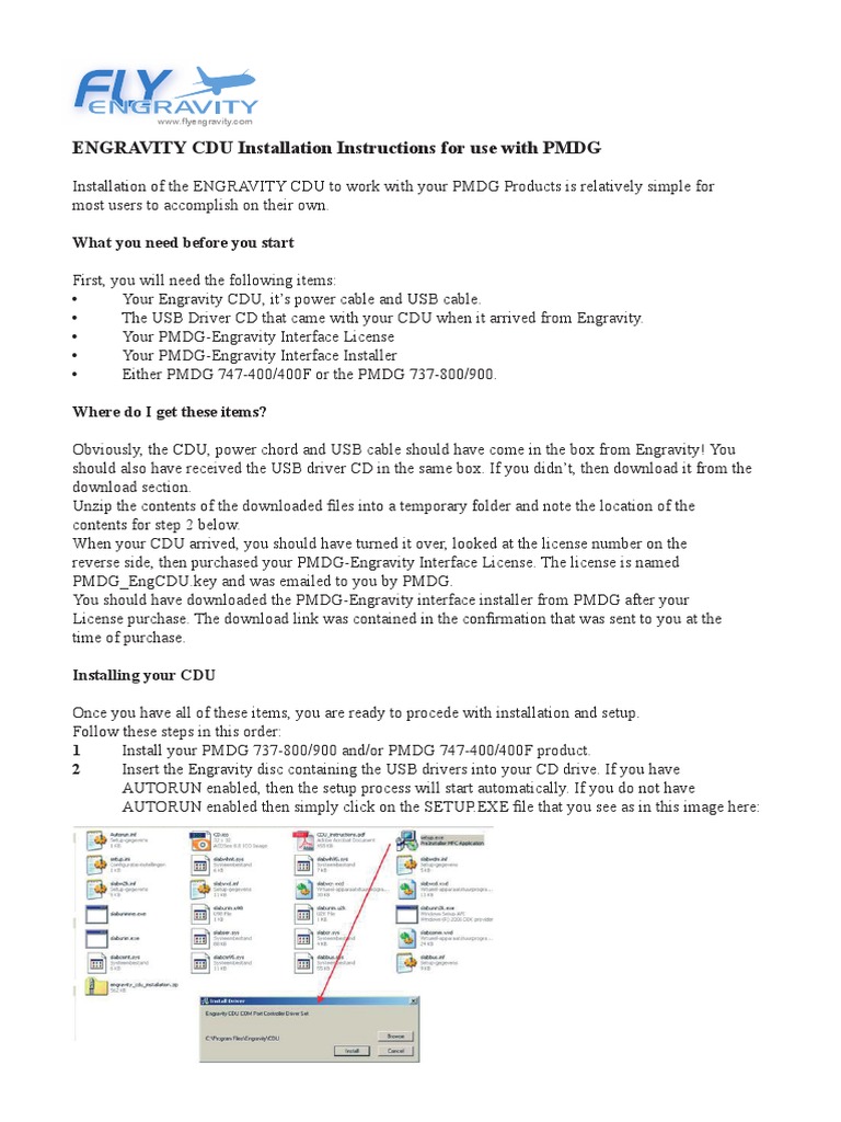 Installationmanual Cdu PMDG | PDF | Device Driver | Installation ...