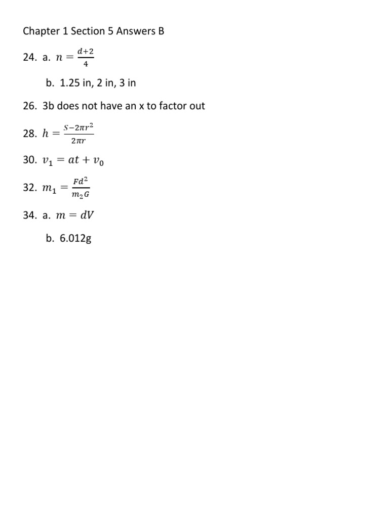 Chapter 1 Section 5 Answer Key | PDF | Teaching Methods & Materials