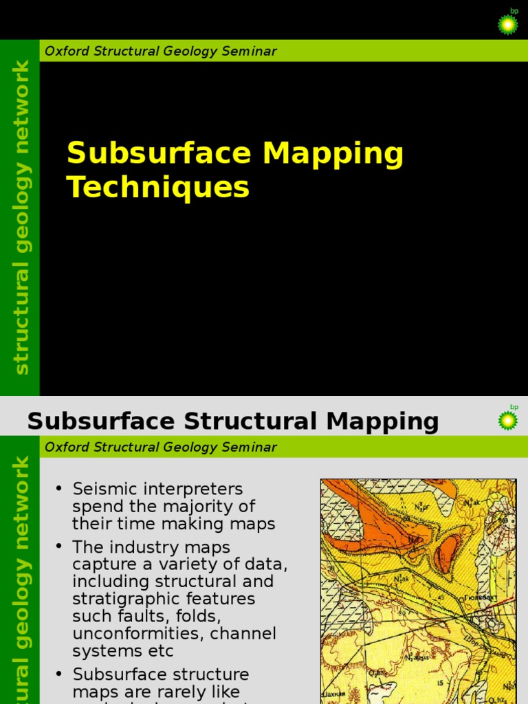 Subsurface Mapping Techniques Structural Geology Geology