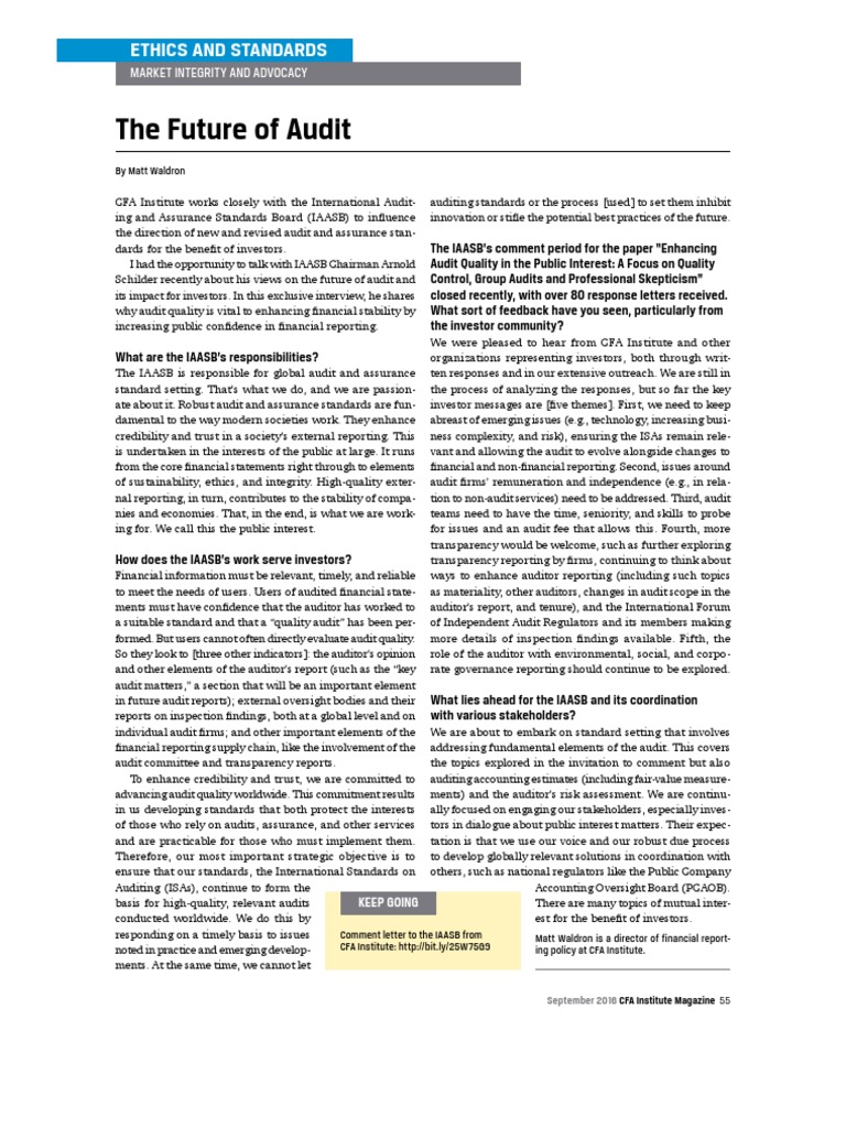 The Future of Audit | PDF | Auditor's Report | Audit