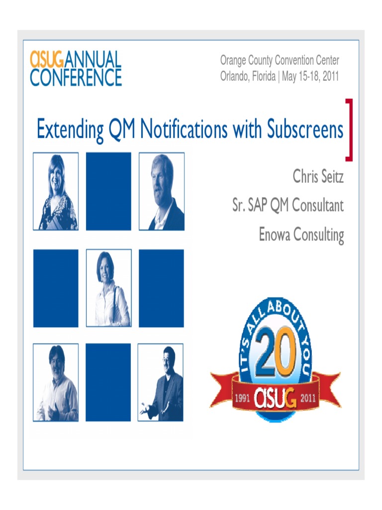 2811 Extending Quality Notification Functionality Through Subscreens ...