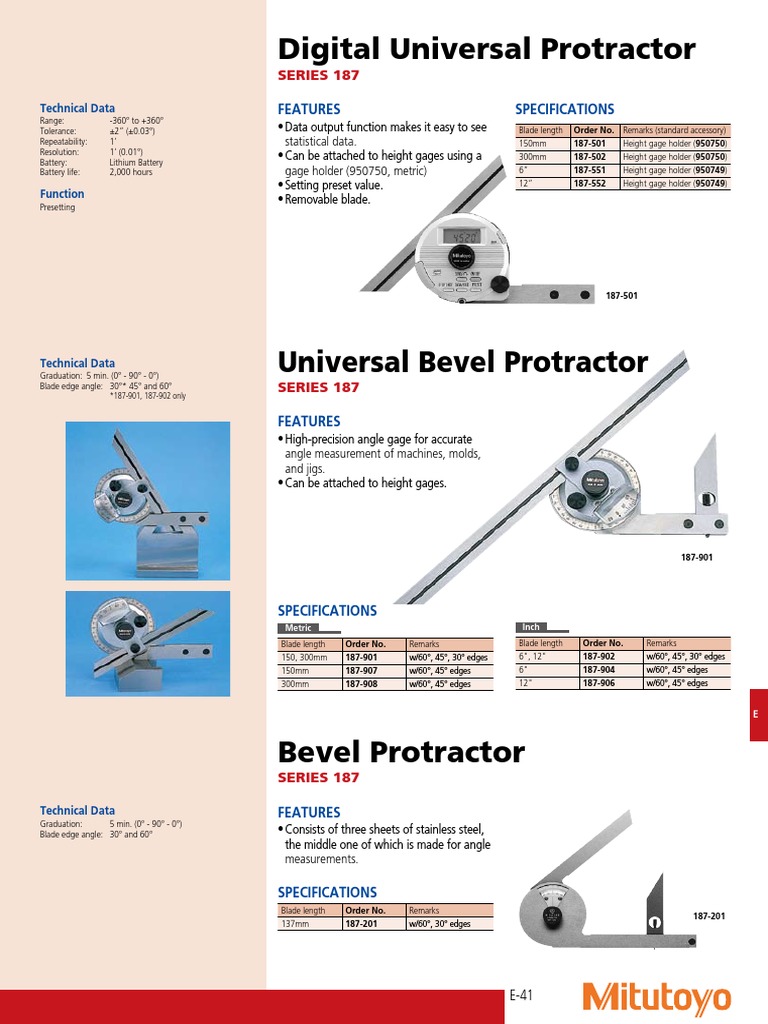 Measure Angles Precisely with SERIES 187 Digital Universal Protractor | PDF