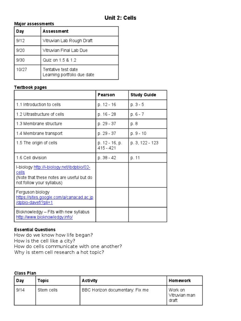 Unit 2 Calendar Cells | PDF