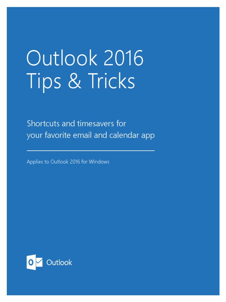 Outlook 2016 Tips Tricks PDF | PDF | Microsoft Outlook | Human–Computer ...