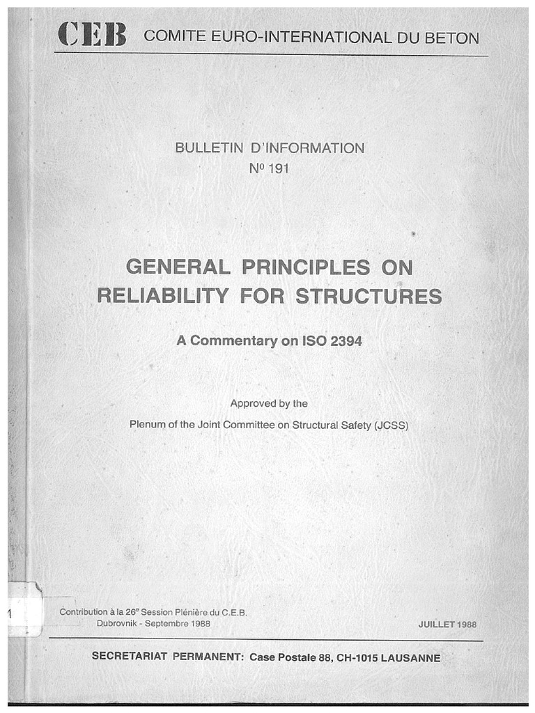 CEB Nº191 - General Principles On Realiability For Structures - A ...