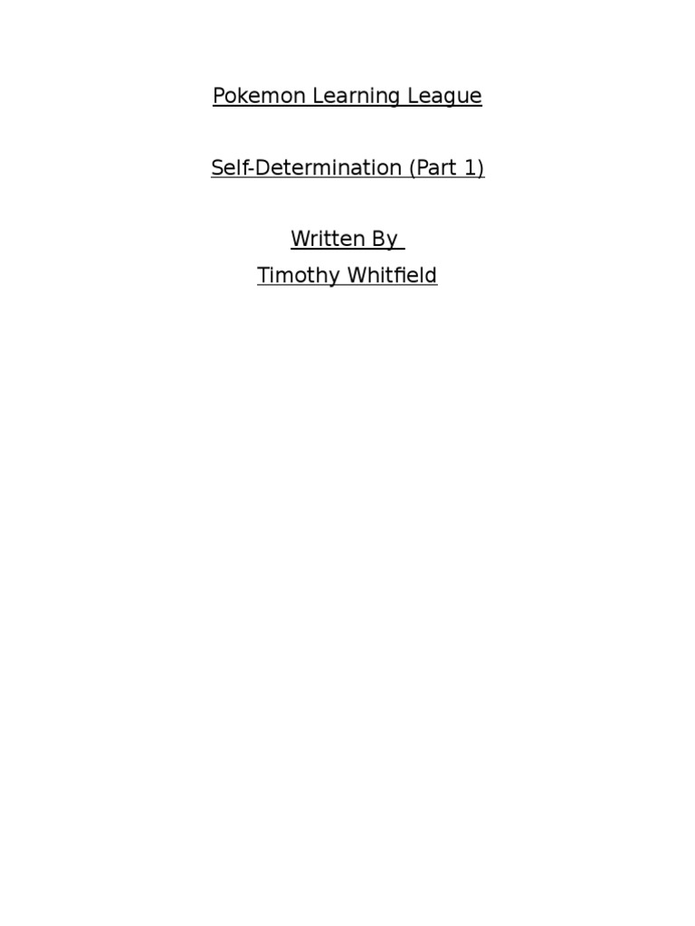 Pokemon Learning League Self-Determination | PDF | Nature