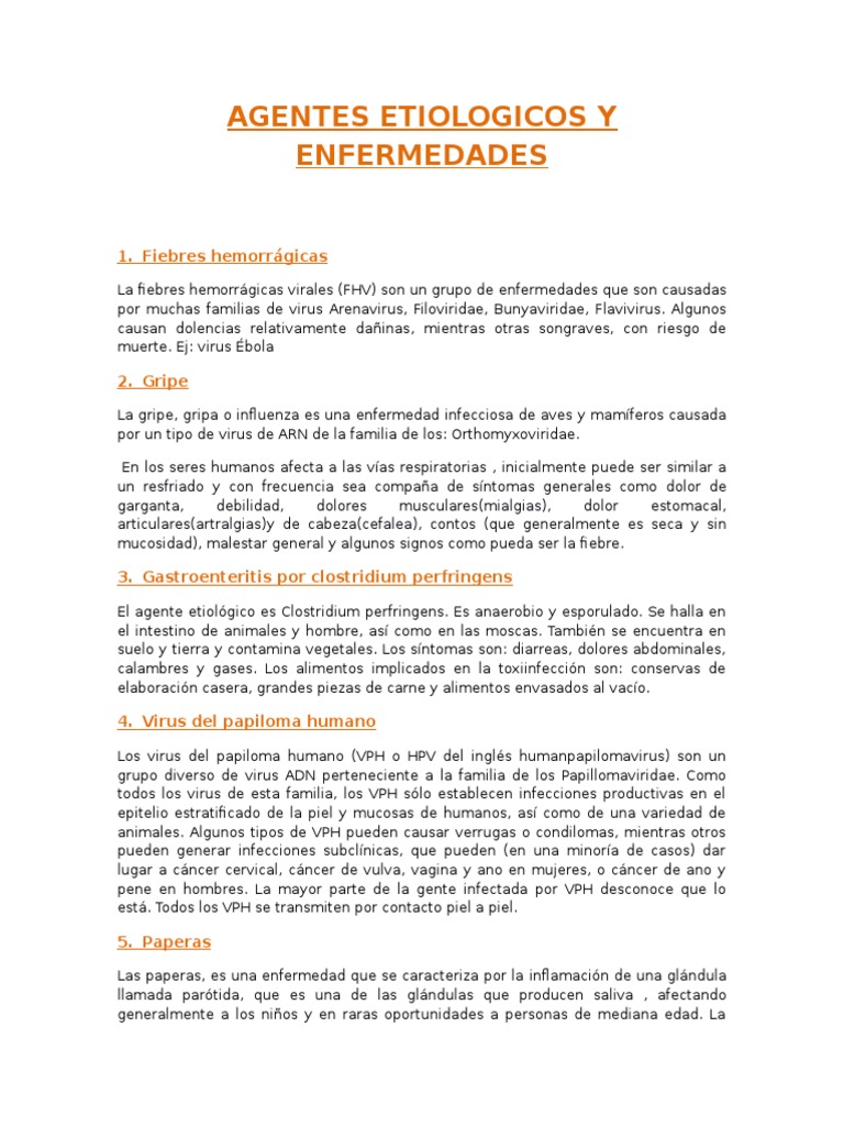 Agentes Etiologicos y Enfermedades | PDF | Peste (enfermedad ...