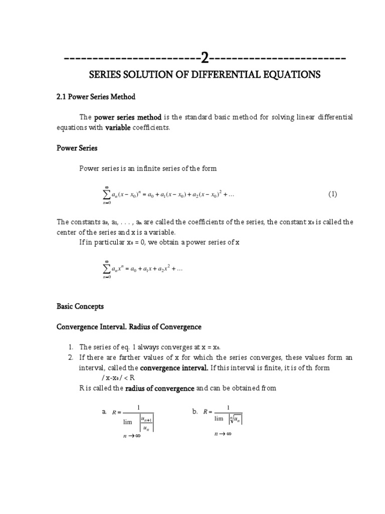 Chapter 2. Power Series | PDF | Power Series | Series (Mathematics)