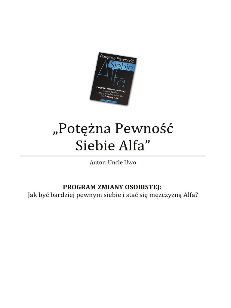 Potężna Pewność Siebie Samca Alfa | PDF