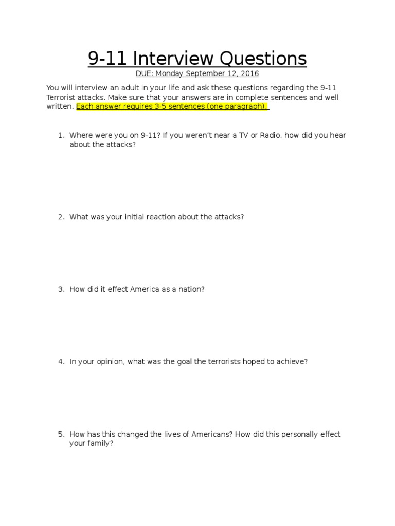 9-11 Interview | PDF