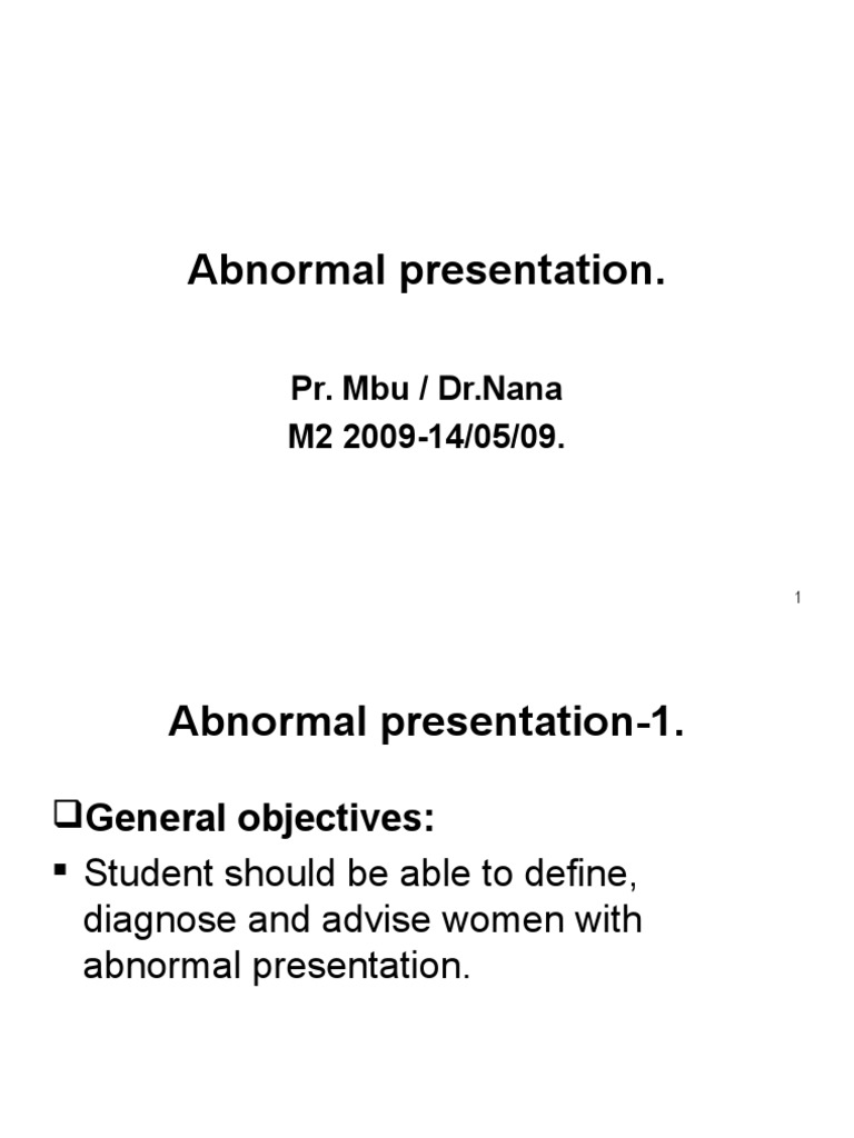Abnormal Presentation.M2ppt | PDF | Childbirth | Mammalian Pregnancy