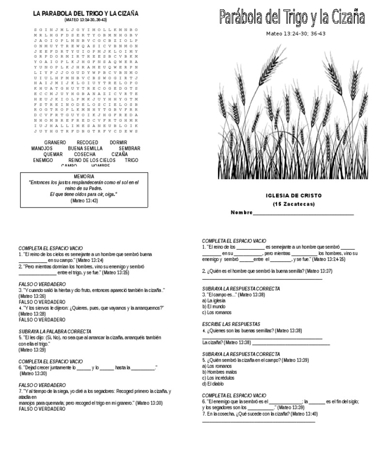 Parabola Del Trigo y La Cizaña | PDF