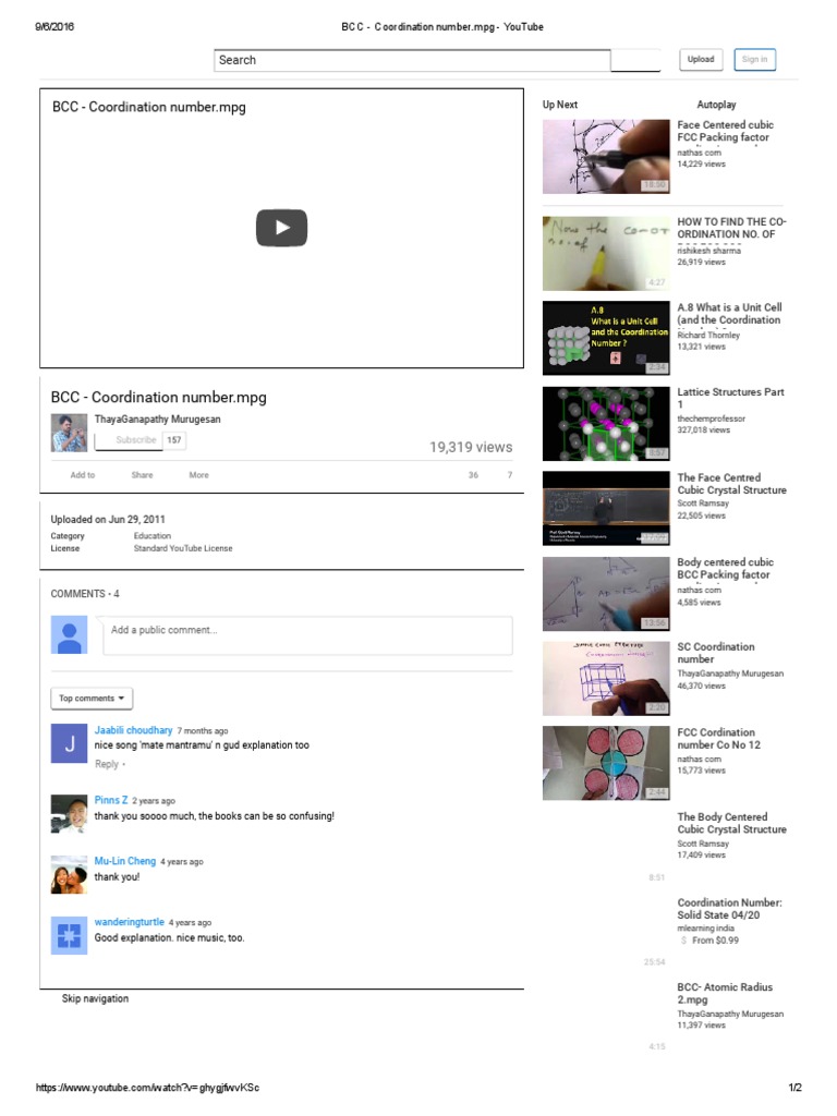 BCC - Coordination Number | PDF