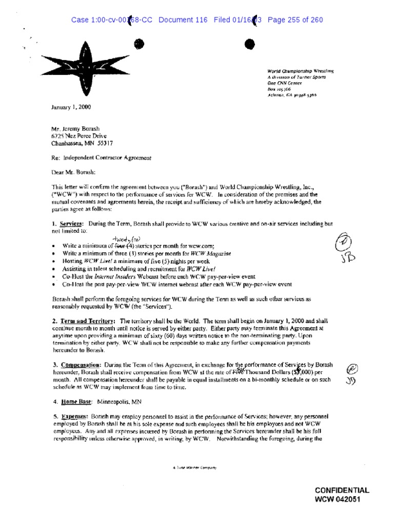 WCW Contract Agreement Overview | PDF | Professional Wrestling ...