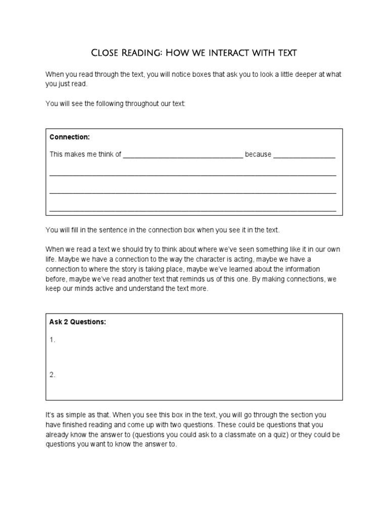 Close Reading for Students | PDF