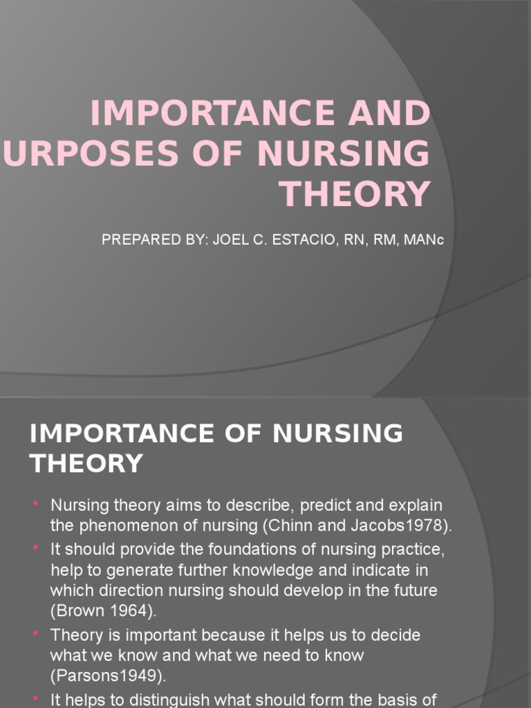 Significance of Nursing Theory in Practice | PDF | Nursing | Theory